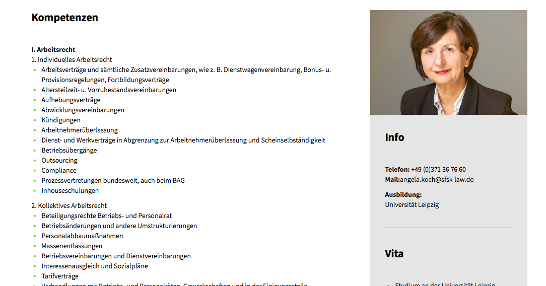 SFSK Law :: Angela Koch, Rechtsanwältin für Arbeitsrecht und nationales ...